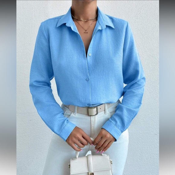 Tops | Elegant Blue Womens Top | Poshmark